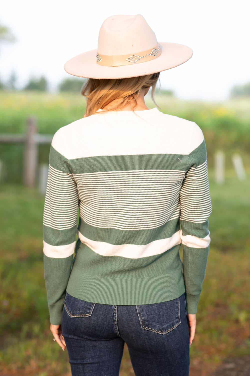 Mini Waffle Striped Colorblock Knit Sweater · Filly Flair