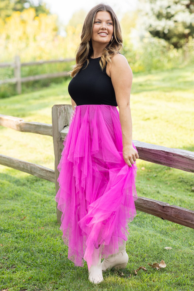 Fuchsia Tulle Maxi Skirt · Filly Flair