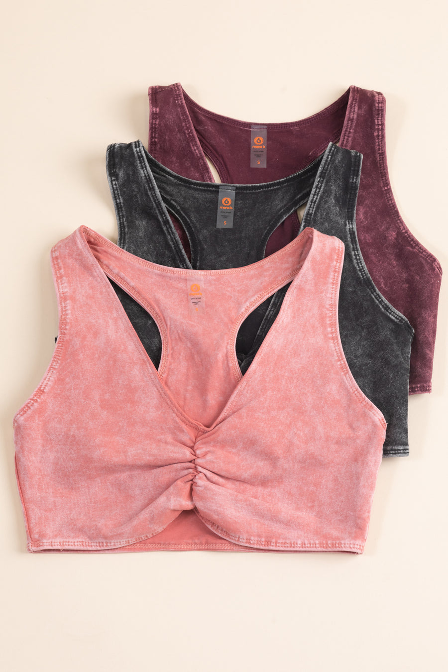 Mineral Wash Cotton Blend Racerback Bras · Filly Flair