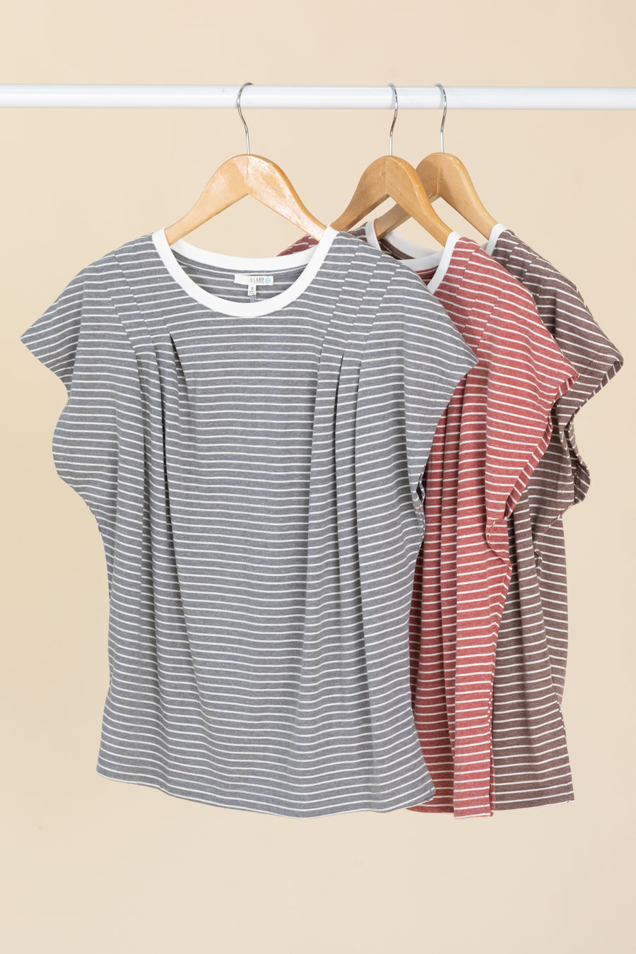 Stripe Casual Knit Tops With Shoulder Detail · Filly Flair