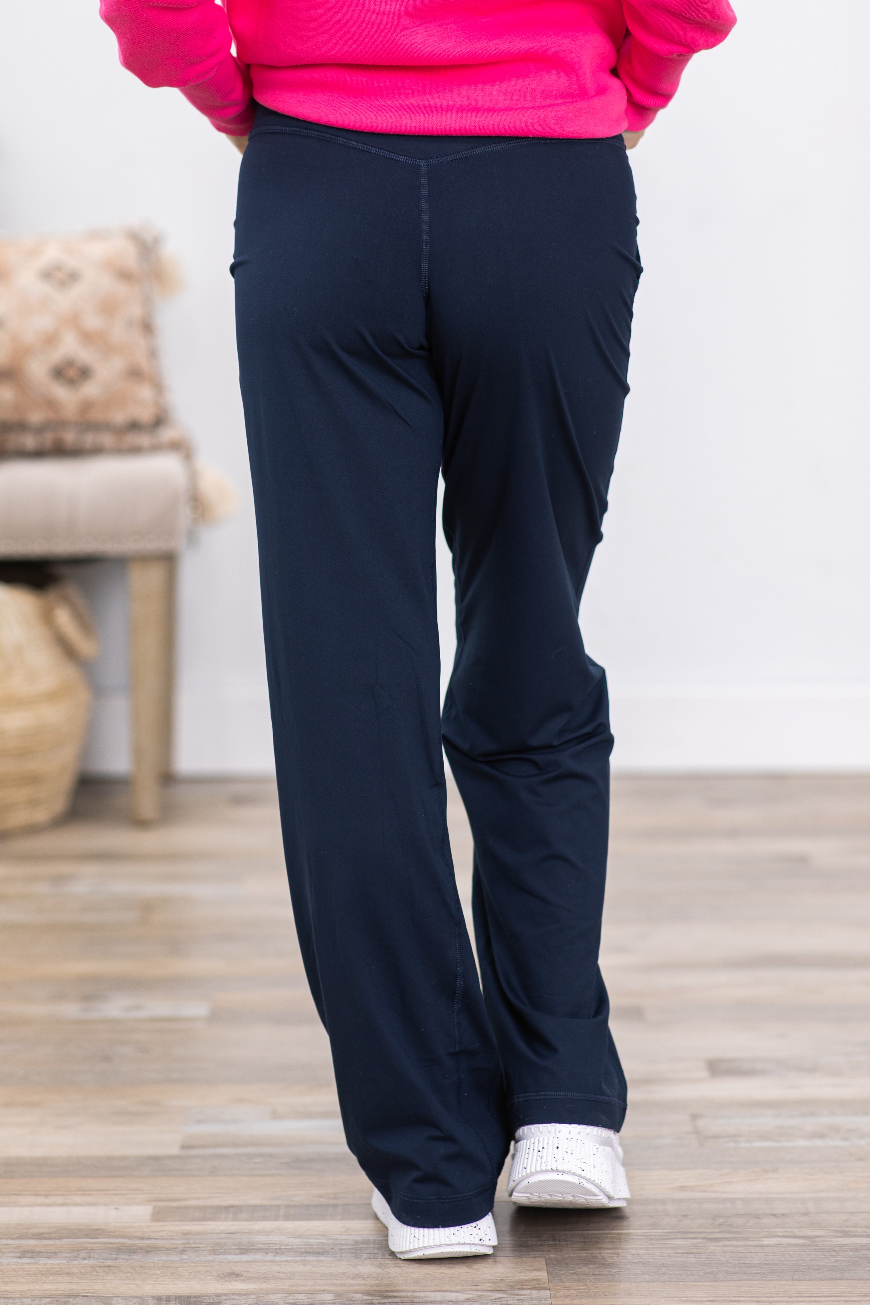 Navy Wide Leg Activewear Pants · Filly Flair
