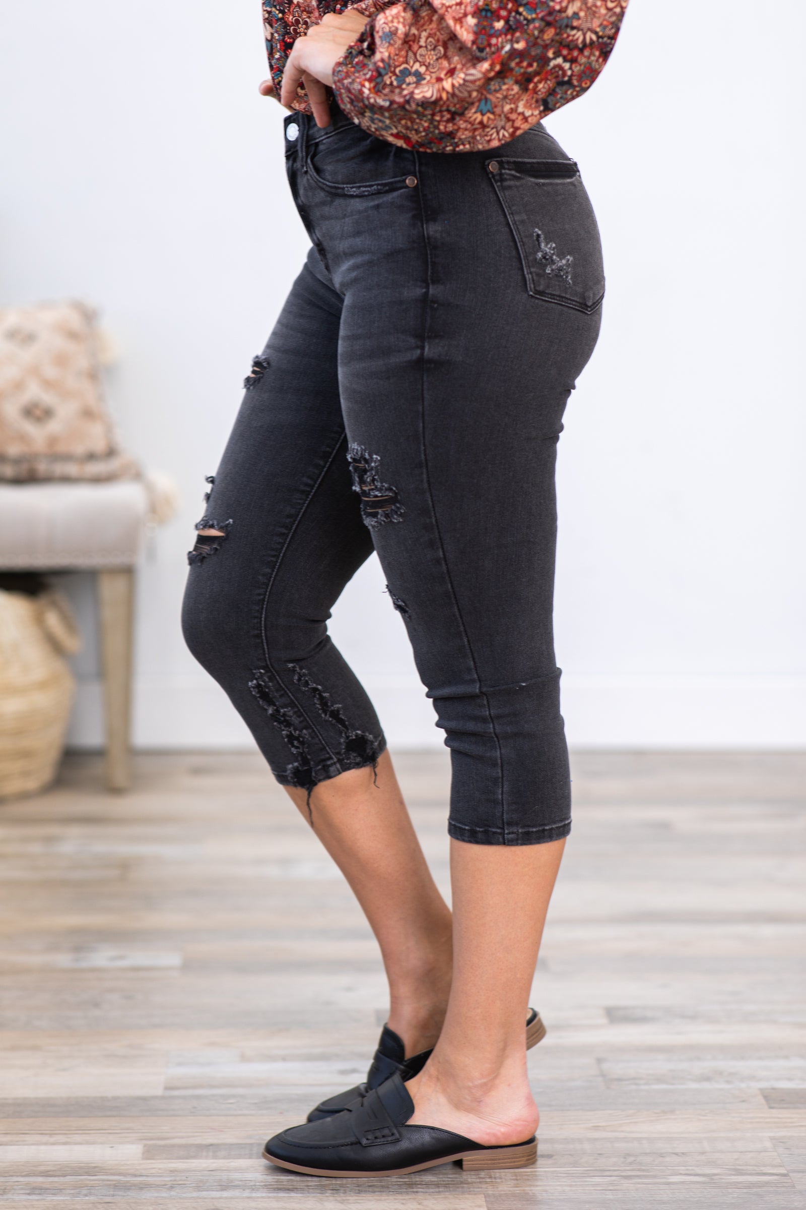 Judy Blue High Waist Black Capris · Filly Flair