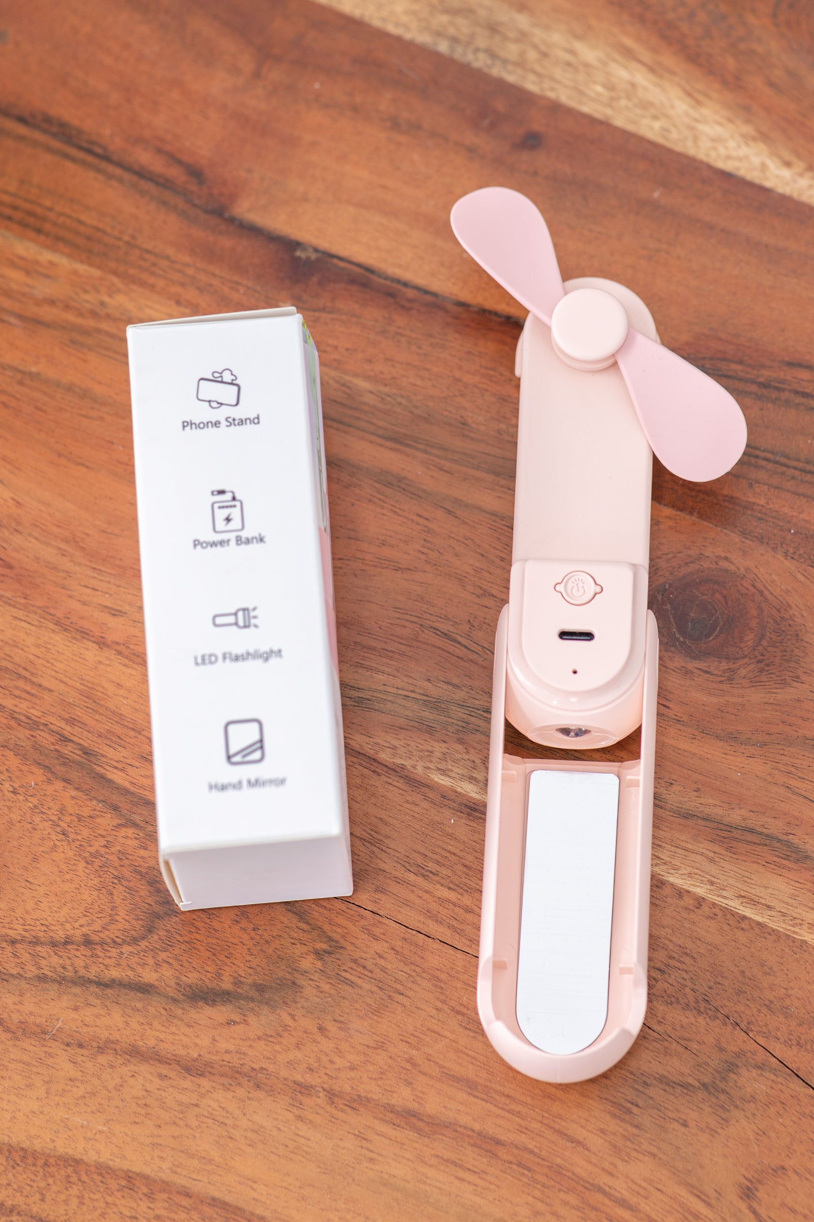 Pink 4-In-1 Portable Folding Mini Hand Fan · Filly Flair