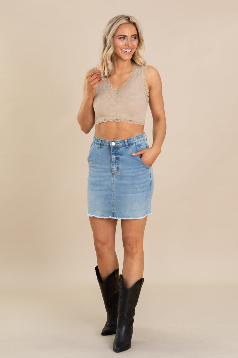 V-Neck Lace Detail Knit Bralette · Filly Flair