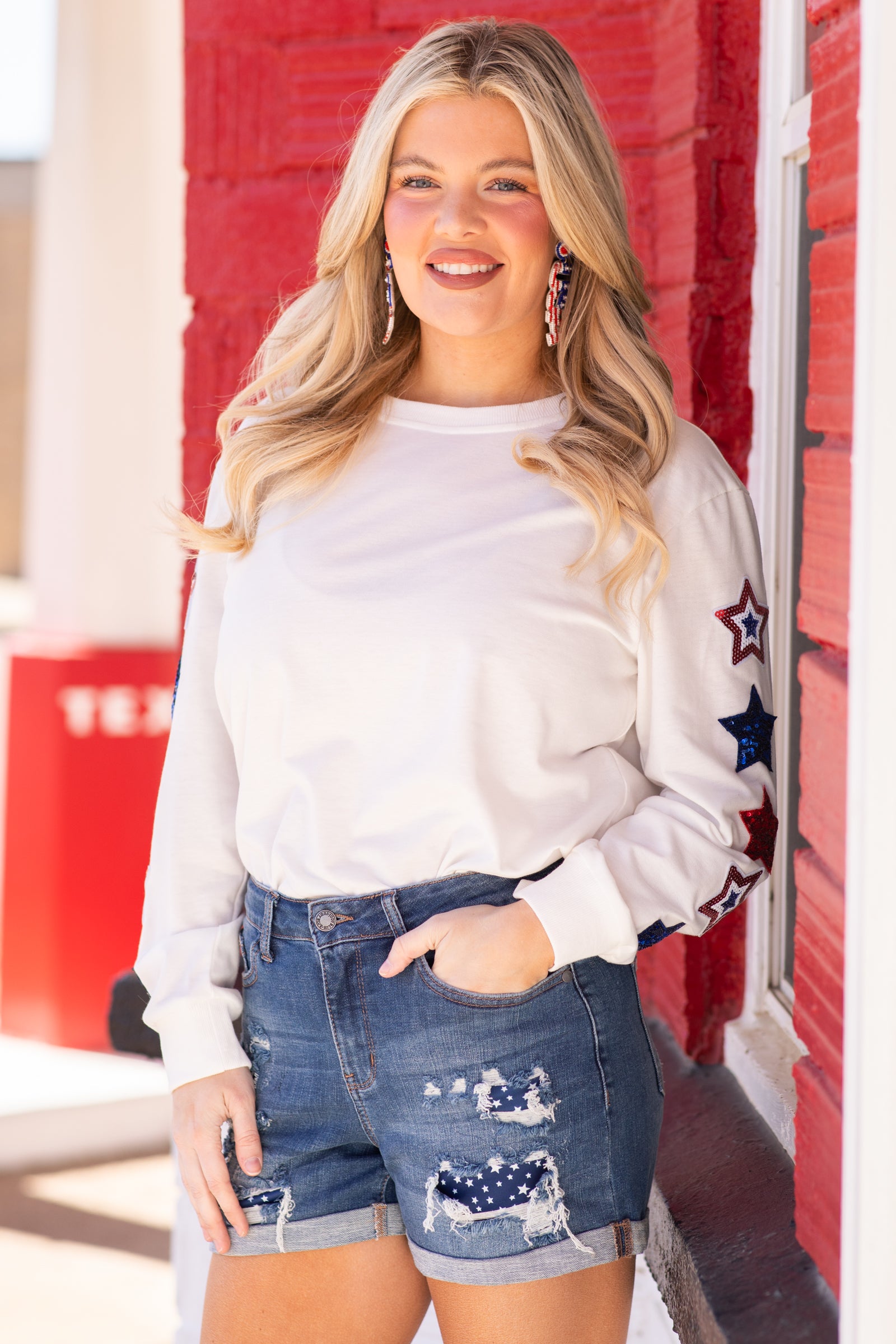 Judy Blue Star Patch Cuffed Shorts · Filly Flair