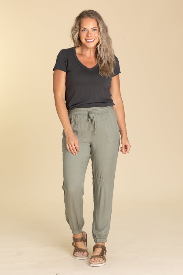 High Rise Joggers With Elastic Waistband · Filly Flair