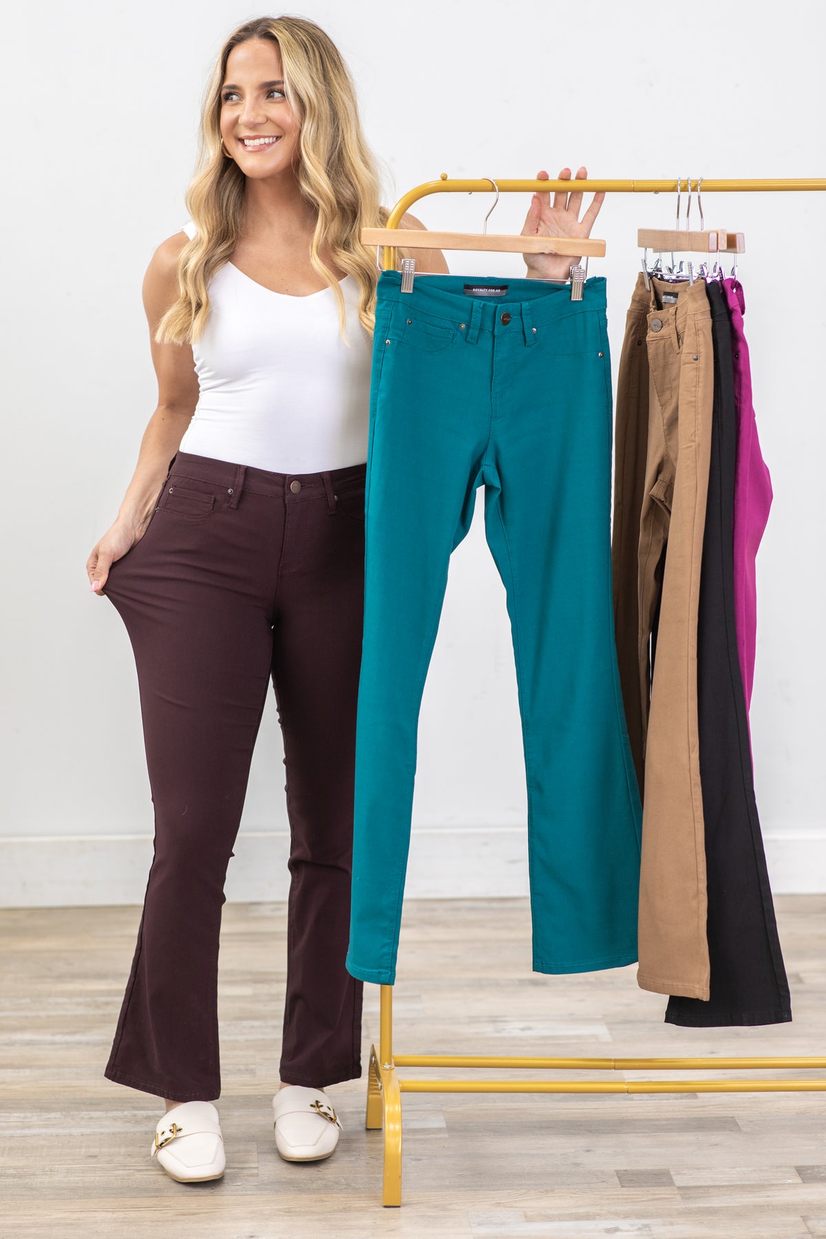 YMI Hyperstretch Mid Rise Bootcut Pants · Filly Flair