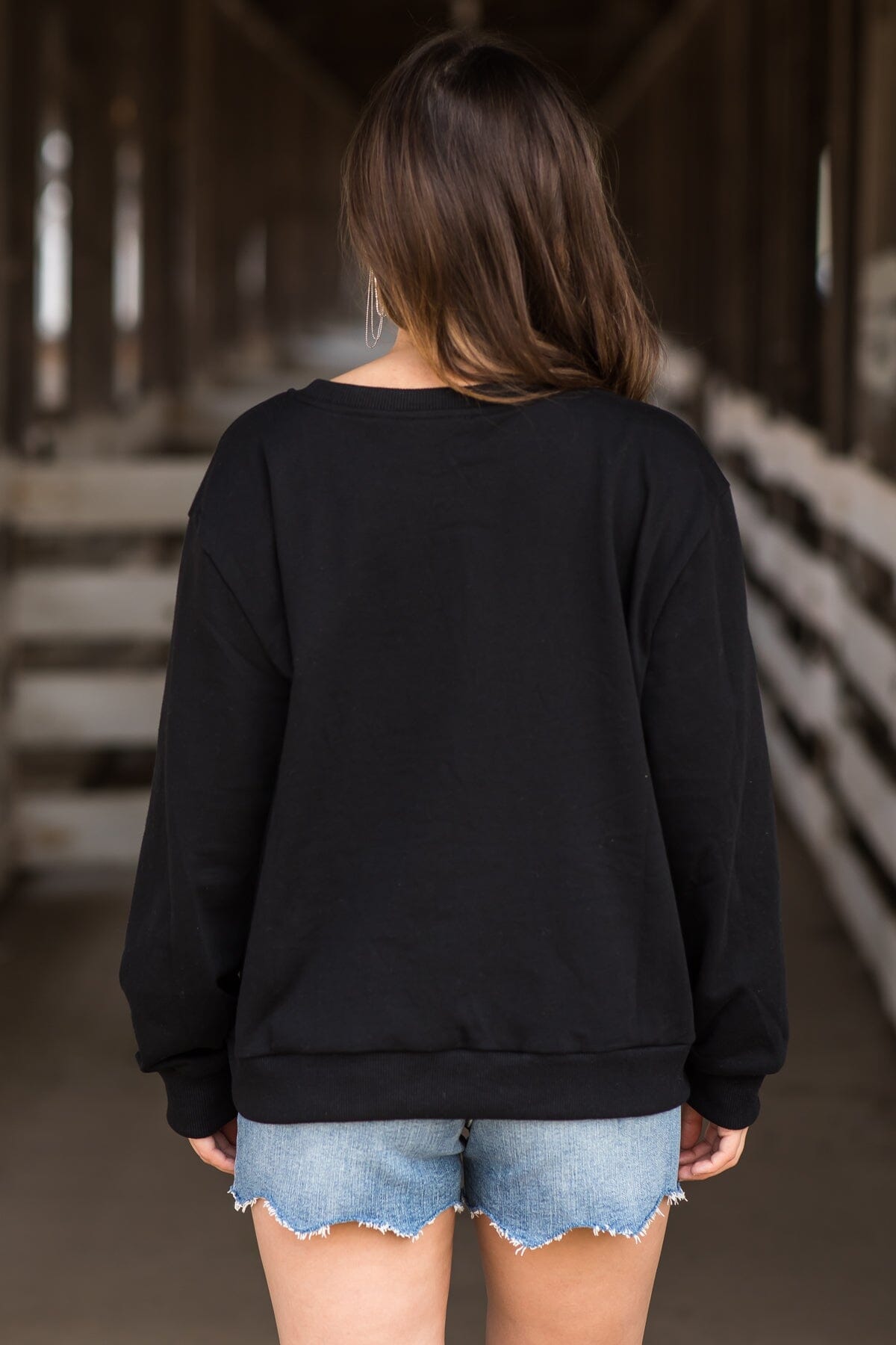 Black and Silver Hot Fix Stars Sweatshirt · Filly Flair
