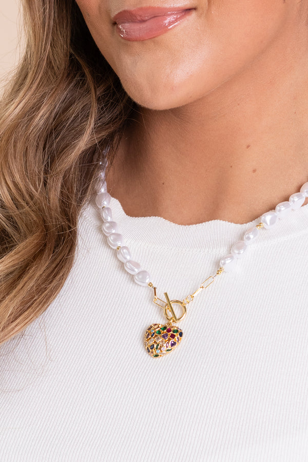 Radiant Pearl Heart Necklace · Filly Flair