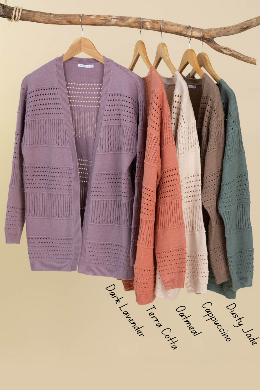 Open Front Pointelle Sweater Cardigans · Filly Flair