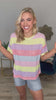 Lavender Multicolor Stripe Waffle Knit Top · Filly Flair