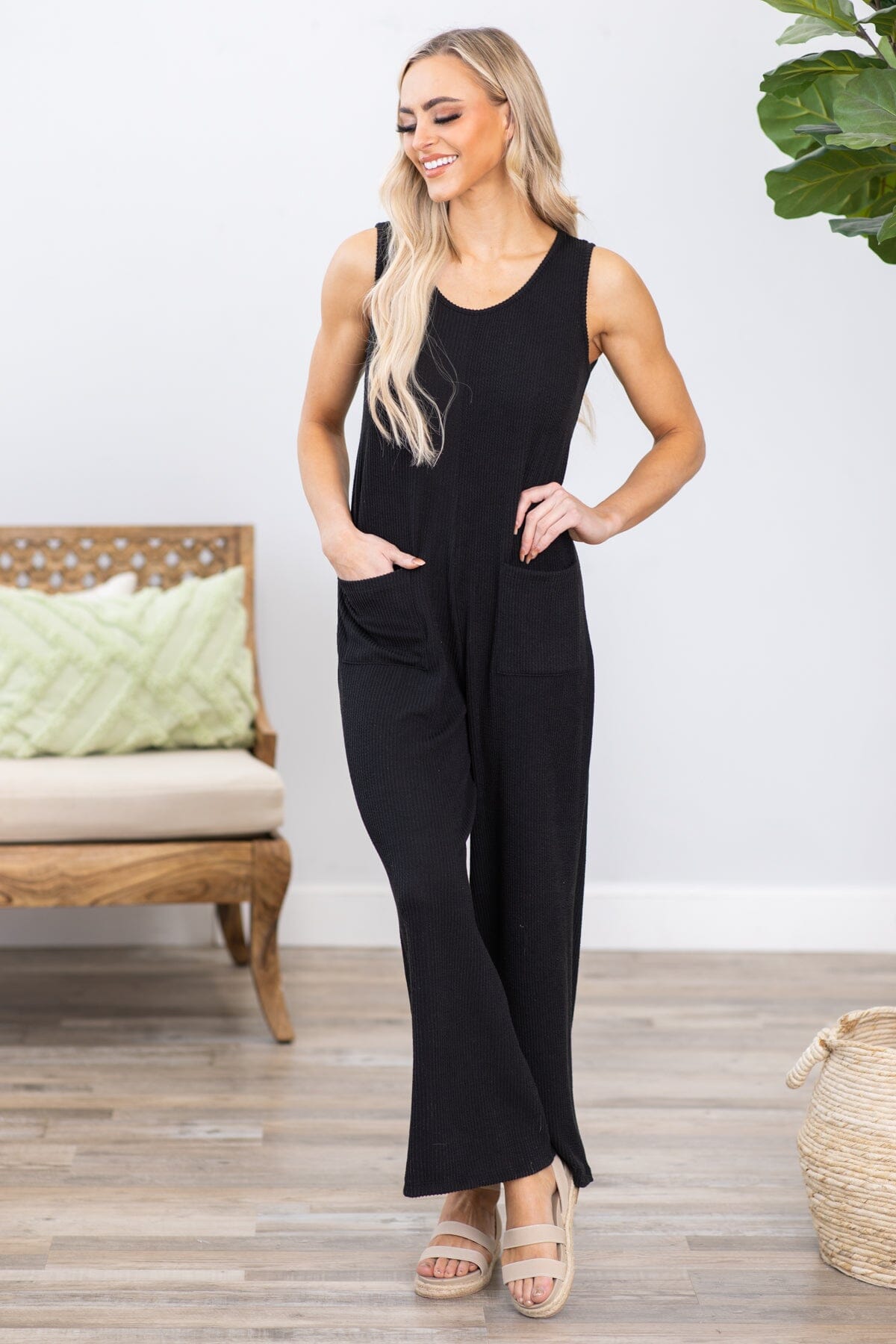 Black Wide Leg Sleeveless Jumpsuit · Filly Flair
