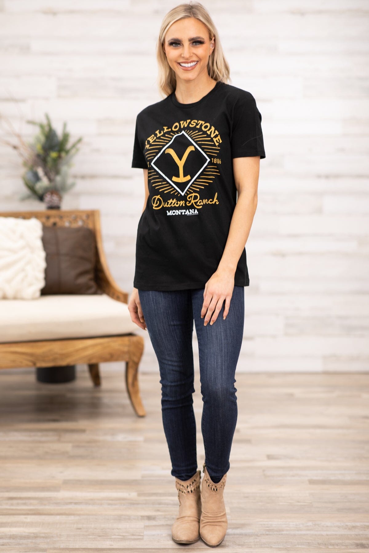 Black and Yellow Dutton Ranch Graphic Tee · Filly Flair